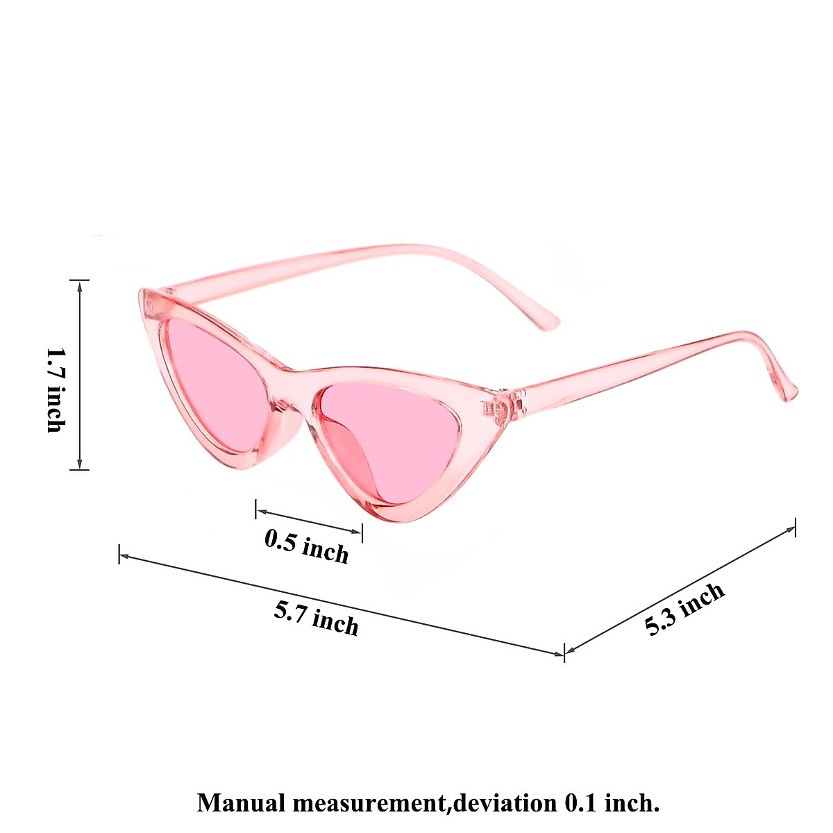 LA GAMBETA FASHION 8 Pack Wholesale Neon Colors Cateye Pink Sunglasses Unisex 80's Party Favors Eyewear Multiple Choice(Pink)