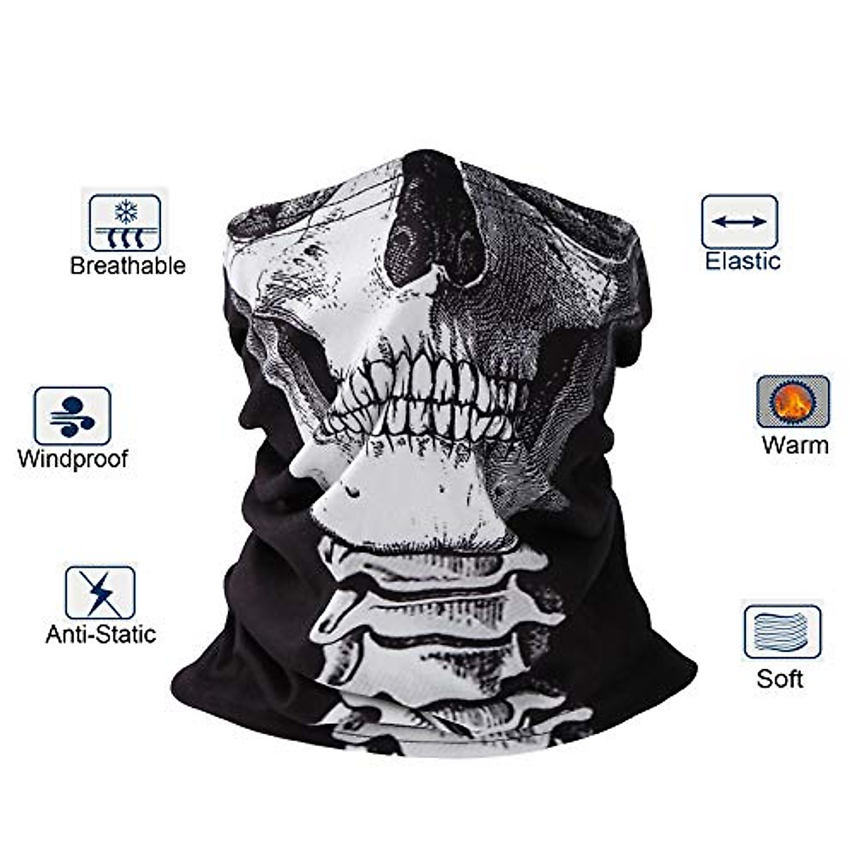 LANVO Running Gaiter Mask, Large Fleece Neck Gaiter for Men & Wowen, Winter Neck Warmer for Skiing, Hiking, Snowboard, Cycling, Fishing and Outdoor Sports