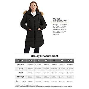 Orolay Women's Thickened Down Jacket Winter Warm Down Coat Black