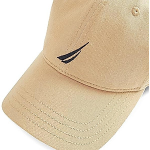 Nautica mens Classic Logo Adjustable Baseball-cap Hat baseball caps, Khaki (Beige), One Size US