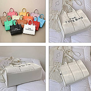 AyTotoro Work Tote Bag for Women Trendy Personalized Oversized PU Leather Top Handle Shoulder Crossbody Bag Handbag (Black)