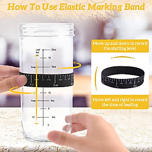 Tyniaide 24 Oz Sourdough Starter Kit – Extra Thermometer Strips and Breathable Covers Included in Sourdough Starter Jar – A Perfect Sourdough Bread Starter Kit for Beginners to Expert