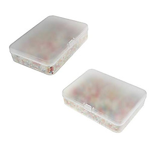 Goodma 8 Pieces Frosted Rectangular Plastic Boxes Empty Storage Organizer Containers with Hinged Lids for Small Items and Other Craft Projects (4.5 x 3.3 x 1.1 inch)