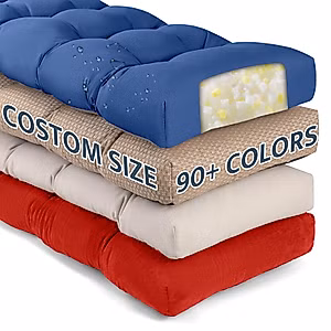 mudilun Custom Bench Cushion Non-Slip Bench Cushions for Indoor Furniture with Ties Window Seat Cushions Indoor 100+Color(Custom Size)