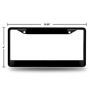 Rico Industries NFL Football Miami Dolphins Black Chrome Frame with Plastic Inserts 12" x 6" Car/Truck Auto Accessory