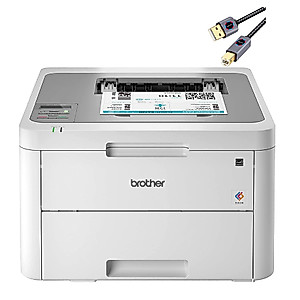 Brother L-3210CW Series Compact Digital Color Laser Printer I Wireless Connectivity | Mobile Printing I Up to 19 Pages/min I 250-sheet/tray Amazon Dash Replenishment Ready+ Printer Cable