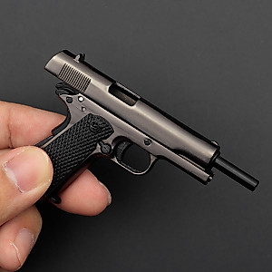 1911 Keychain Metal Mini Tactical Key chain Tiny Pendant for Ornament Collection Gift for Men Army Fan (Pewter)