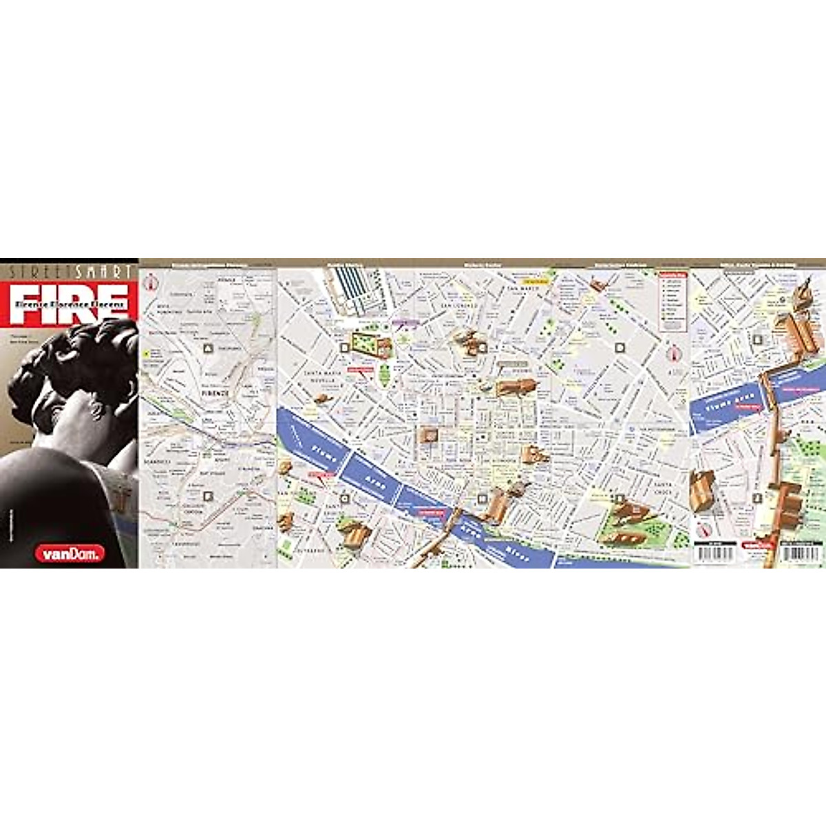 StreetSmart® Florence Map by VanDam ― Laminated pocket size Center City Street Map of Florence Italy with six distinct walking tours showing all ... Edition) Map – 2024 International Edition