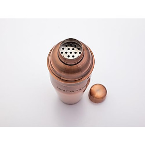 Mint & Mortar Cocktail Shaker Set, 7-Piece Bartender Kit with Stand, 24oz Martini Shaker Bottle Stainless Steel Bar Tools, Home Bar Accessories Drink Mixer, Barware Gift Set - Brushed Copper