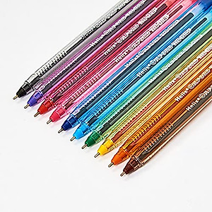 Helix Oxford Tri-Grip Ballpoint Pens (x10 Pack Assorted Colours) with Plastic Free Packaging