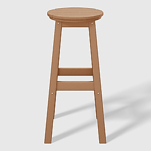 WestinTrends 29" HDPE Outdoor Patio Round Bar Stool, Teak