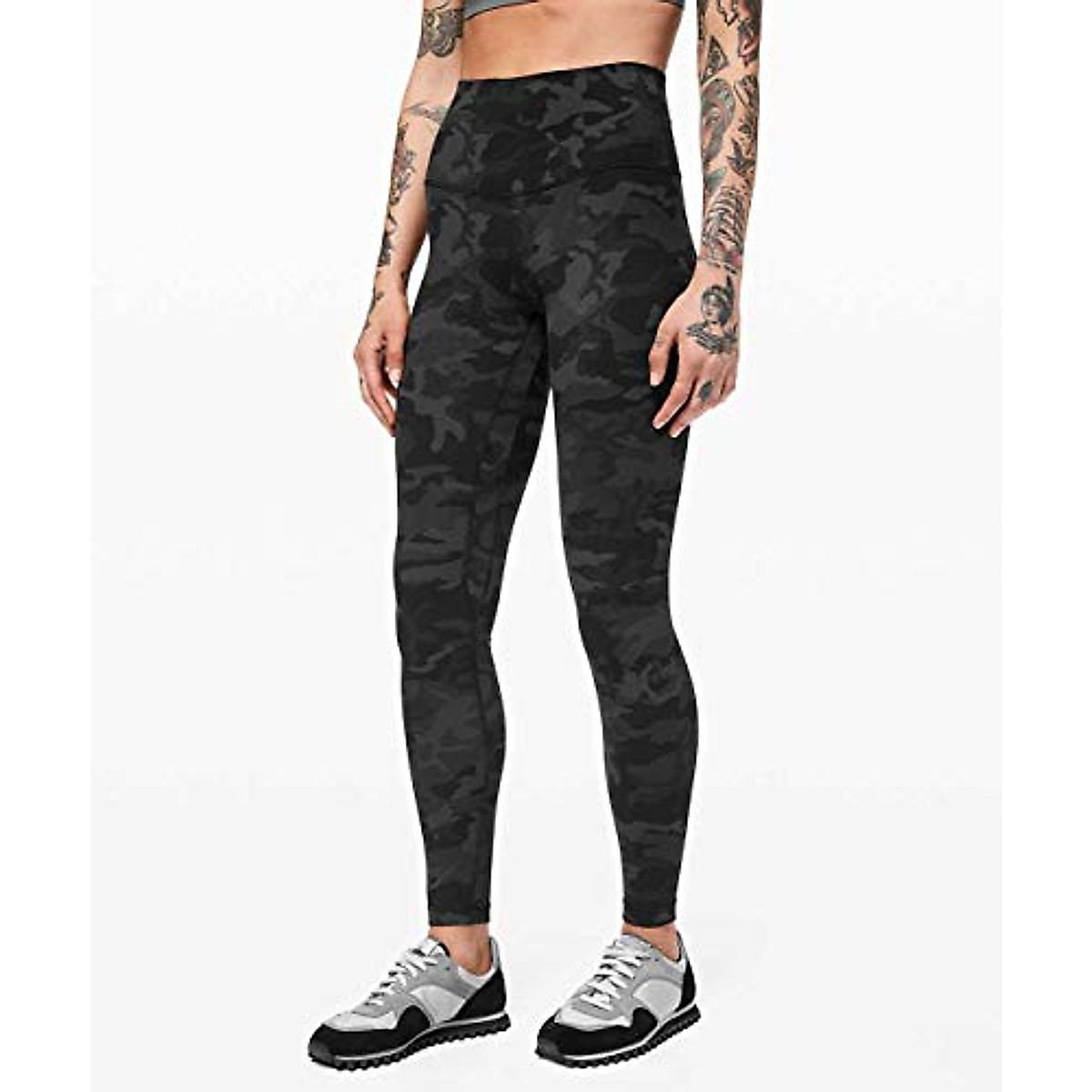 Lululemon Align Stretchy Full Length Yoga Pants - Women’s Workout Leggings, High-Waisted Design, Breathable, Sculpted Fit, 28 Inch Inseam, Incognito Camo Multi Grey, 4