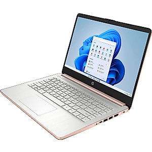 HP Stream 14inch HD Laptop, Intel Celeron N4120 Dual-Core Processor, 32GB DDR4 Memory, 128GB Storage(64GB eMMC+64GB Card), WiFi, Webcam, Bluetooth, Win 11, Rose Gold (Renewed)