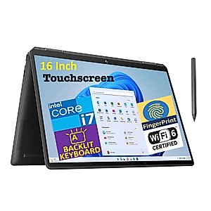 HP Spectre x360 2-in-1 Laptop 2023 16" 3K+ IPS Touchscreen 14-Core Intel i7-13700H 16GB DDR4 1TB SSD Iris Xe Graphics Thunderbolt 4 Wi-Fi 6E Backlit KB Fingerprint Windows 11 Home Pen w/ONT 32GB USB