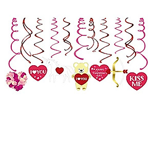 Valentines Day,Saint Valentines Day 30CT Hanging Swirl for Valentines Day themed Party Supplies Birthday Party Decorations
