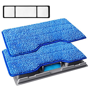 KEEPOW Reusable Vacmop Replacement Pads Compatible with Shark Vac Mop VM252 VM200 VC205 VM250 VM190 VM200P12, Vacuum Mop Pads Refills for Hardwood Floor with Upgraded Dirt Chamber, Blue, 2+1+1 Pack