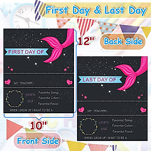 Reusable First Day of Preschool Sign, First Day of School Board, Back to School Board, 10 x 12 Inch Double-Sided 1st Day & Last School Sign for Kindergarten