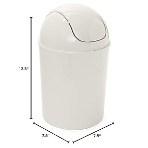 Umbra Mini Waste Can, 1.25 Gallon with Swing Lid (Linen)