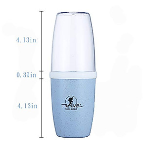 Toothbrush Cup Toothbrush Holder with Cover Travel Boothbrush Holder Portable Toothbrush Case and Carrier for Bathroom School Business Trip(Blue)