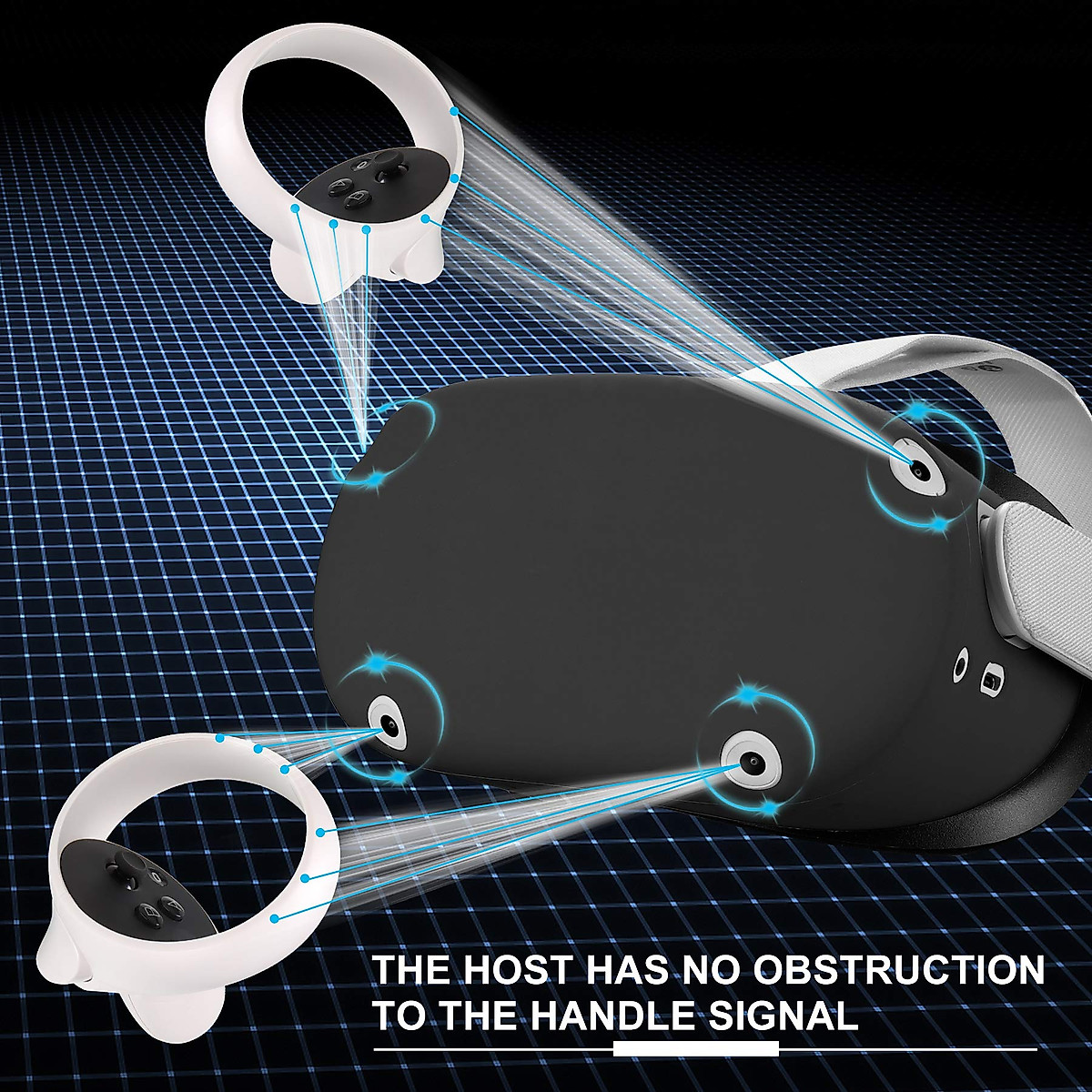 X-super Home 2021 Newest Silicone VR Shell Case for Oculus Quest 2 Soft Membrane VR Headset Protection Anti-scrach Shock-Resistant Accessories for Q2 (Black)