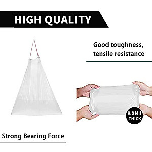 8 Gallon Trash Bags 120 Count Black Drawstring Trash Bags Thick Garbage Bags for Office Kitchen Home Plastic Trash Bags 22.06'' x 25.61'' (White, 8)