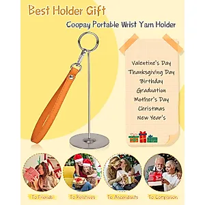 Coopay Wrist Yarn Holder with Wrist Strap, Portable Yarn Ball Holder Yarn Spinner for Crocheting and Knitting, Yarn Storage Holder for On-The-Go Knitting Prevents Yarn Tangles