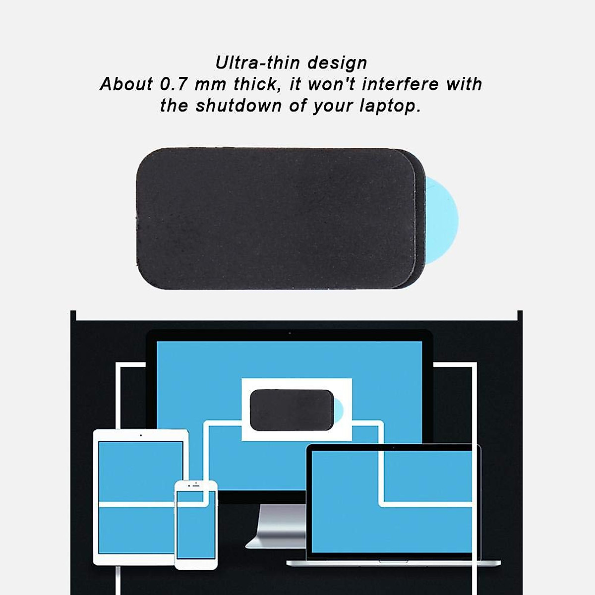 nwejron Webcam Cover, Practical Anti-peep Computer Camera Cover for Tablets for Laptops for Desktops for Smartphones(Black)