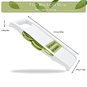 NACOLUS 5 in 1 Mandoline Slicer Vegetable Slicer Mandolin Multi Blade Potato Veggie Slicer Vegetable Cutter Julienne Shredder Potato Slicer