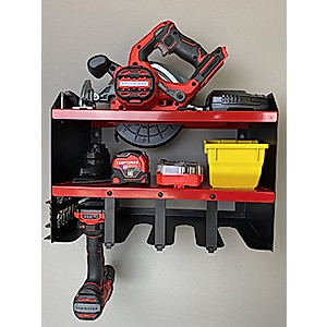 Zu Homes Power Tool Organizer Cordless Tool Storage Rack Garage Tool Organizer Power Drill Holder Power Saw Organizer Wall Mount Tool Box