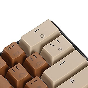 Garsentx 61 Keys Mechanical Gaming Keyboard with Mixing RGB Light, Tea Brown Patchwork Color USB C Ergonomic Keyboard Compatible with Win 2000/ME/XP/Vista/7/OS/8/10(Black Shaft)