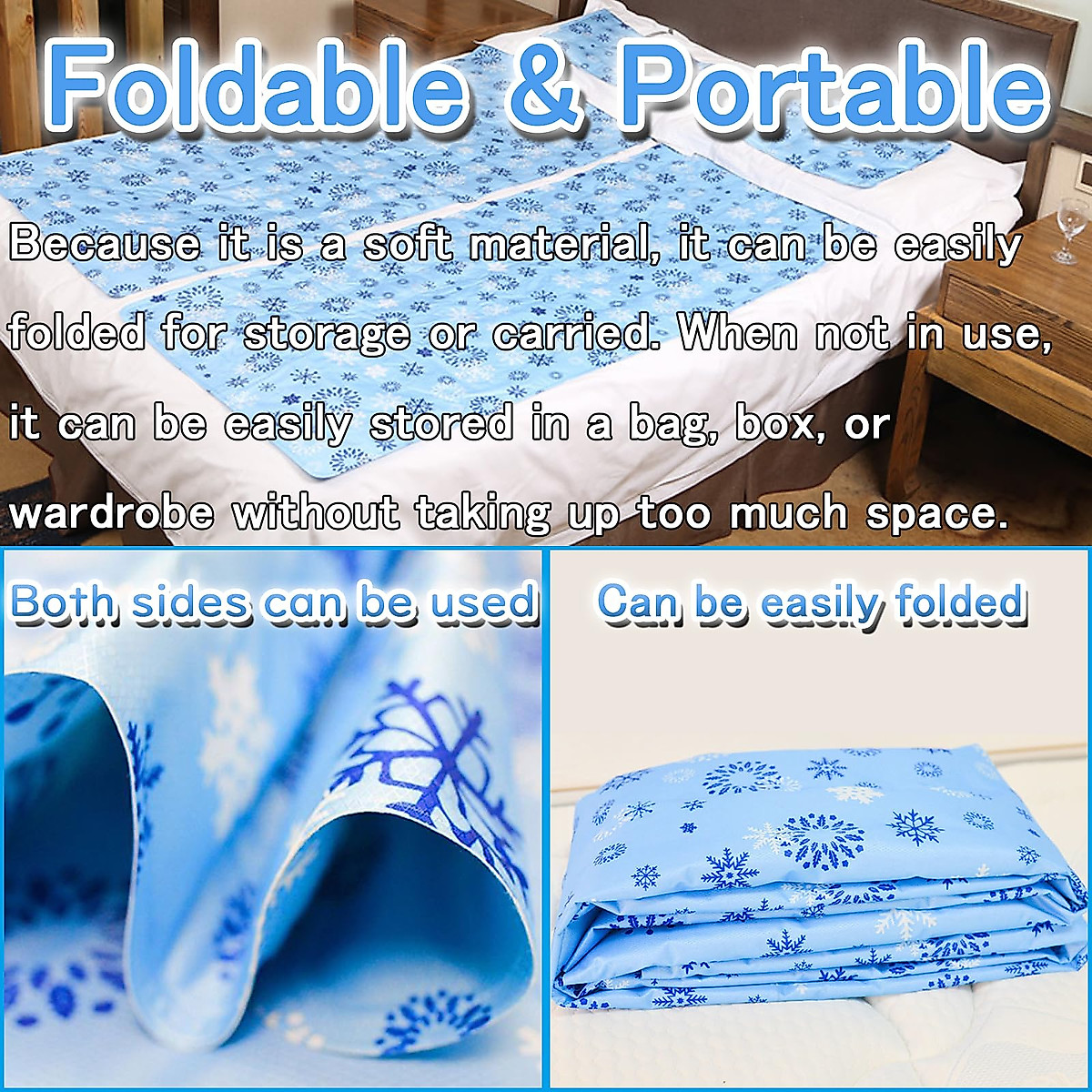 Iproods Cooling Sleeping Mat Set with 1 Pillow Cushion, Cooling Mattress Pad for Summer Hot Sleepers, Also Suitable for Camping Mattress and Sofa Cooling Seat Cushions (19.69 * 59.06 inches)