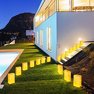 50 PCS Butterfly Luminary Bags & 50 PCS Battery Tea Lights, White Luminary Bags with Flameless Candles, LED Lamp Holiday Gift Flameless LED Tealight for Outdoor Christmas Thanksgiving Decorations