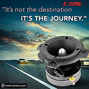5 CORE The 2 Pieces Black 3.5 Inch Super Tweeter, 4 Ohm, 600 Watts Peak, 105 dB Bullet, 1 in Superior Voice Coil, Pro Bullet Tweeters for Car (Pair) TW Bullet 180 2PCS