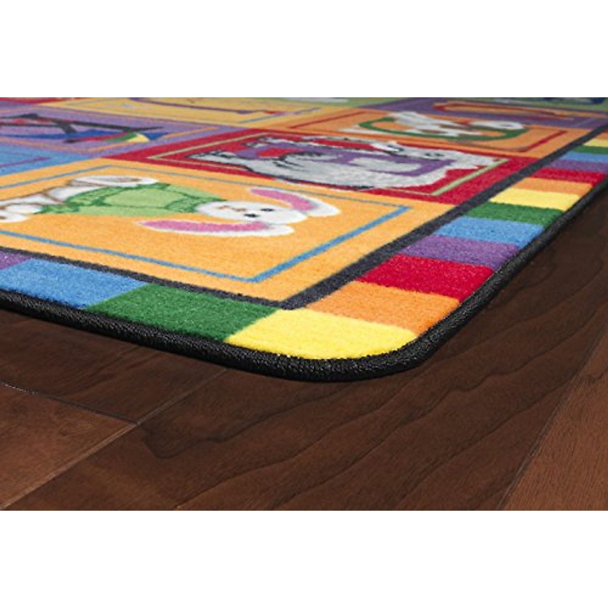 Flagship Carpets ABC Letter Blocks Area Rug for Children's Classroom Floor Mat, Play Room Carpet and General Educational Activities, 7'6" x 12', Multi-Color