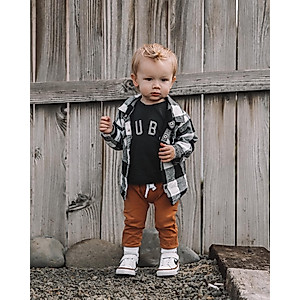 YOKJZJD Infant Toddler Baby Boy Fall Winter Outfits Letter Pullover Sweatshirt Long Sleeve T-Shirt Tops Pants Sweatsuit Clothes Set (Black, 2-3T)
