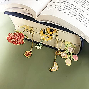 Metal Bookmarks,Bookmarks for Book Lovers Students Teachers Friends Cute Bookmark Teacher's Day Anniversary Christmas Birthday Graduation Valentine's Day Gifts (Sunflower)