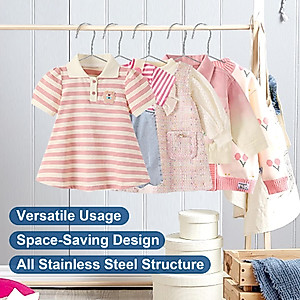 Kids Hangers,12.4 Inches Stainless Steel Heavy Duty Baby Clothing Hangers 20 Pack,Space-Saving Non-Slip Metal Wire Hangers for Kids,Baby,Toddler,Children Clothes