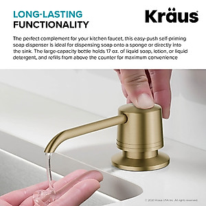 KRAUS Kitchen Soap and Lotion Dispenser in Brushed Gold, KSD-31BG