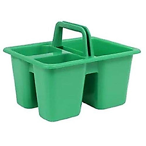 Kids Arts & Crafts Small Plastic Caddies with Handles, 3 Compartments, Assorted Colors 4-ct Set