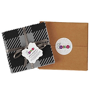 Soimoi Lumberjack Print Precut 5-inch Cotton Fabric Quilting Squares Charm Pack DIY Patchwork Sewing Craft