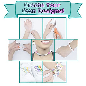 Luwanio Bracelet Making Kit, Pony Beads Polymer Clay Beads Smiley Beads Letter Beads for Bracelets Jewelry Making, DIY Arts and Crafts Gifts for Girls Age 6 7 8 9 10-12