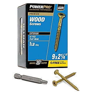 Power Pro Premium Exterior Wood Screws (#9 x 2-1/4") - 1lb Box
