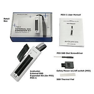 Avoluxion External SSD Expansion Upgrade Kit w/SSD Heatsink for PS5 Game Console (PSX-i1) - Turn Your PS5 Internal SSD Slot to External SSD Expansion Kit - 2 Years Warranty