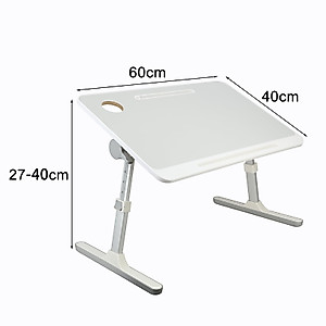 Laptop Bed Tray Desk, Height&Angle Adjustable Laptop Bed Table with Storage Drawer, Foldable Portable Lap Desk with Foldable Legs, Laptop Table for Bed/Sofa/Couch/Floor