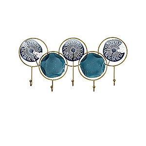 LHLLHL Hook Creative Storage Clothes Hook Door Porch Key Hanger Bathroom Wall Decoration Coat Hook (Color : Blue, Size : 63cm)