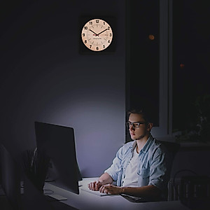 MARATHON Studio Edition Jumbo 12 Inch Analog Wall Clock with Auto Night-Light