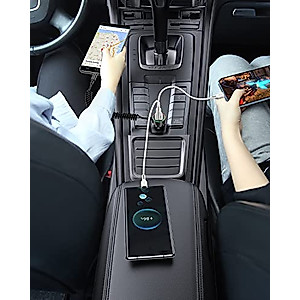 USB C Car Charger, 60W Super Fast Car Charger PD & QC 3.0 with 30W Type C Coiled Cable, Car Phone Charger for iPhone 15 Series/Samsung Galaxy S23-S21/iPhone 14-8/Google Pixel/LG/Android/iPad/MacBook