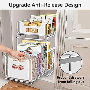 PIGTAB Under Sink Organizers and Storage - Efficient Bathroom Organization and Kitchen Organizer with Anti-Drop Design (2-Pack, White)…
