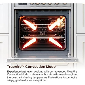 RANGAIRE RRE241TS 24" Electric Range with 4 Burners, 3.0 cu. Ft. Capacity, Freestanding Slide-in AirFry, Convection Oven, Easy Reach Racks, Soft Close Door, Clock and Timer, Stainless Steel