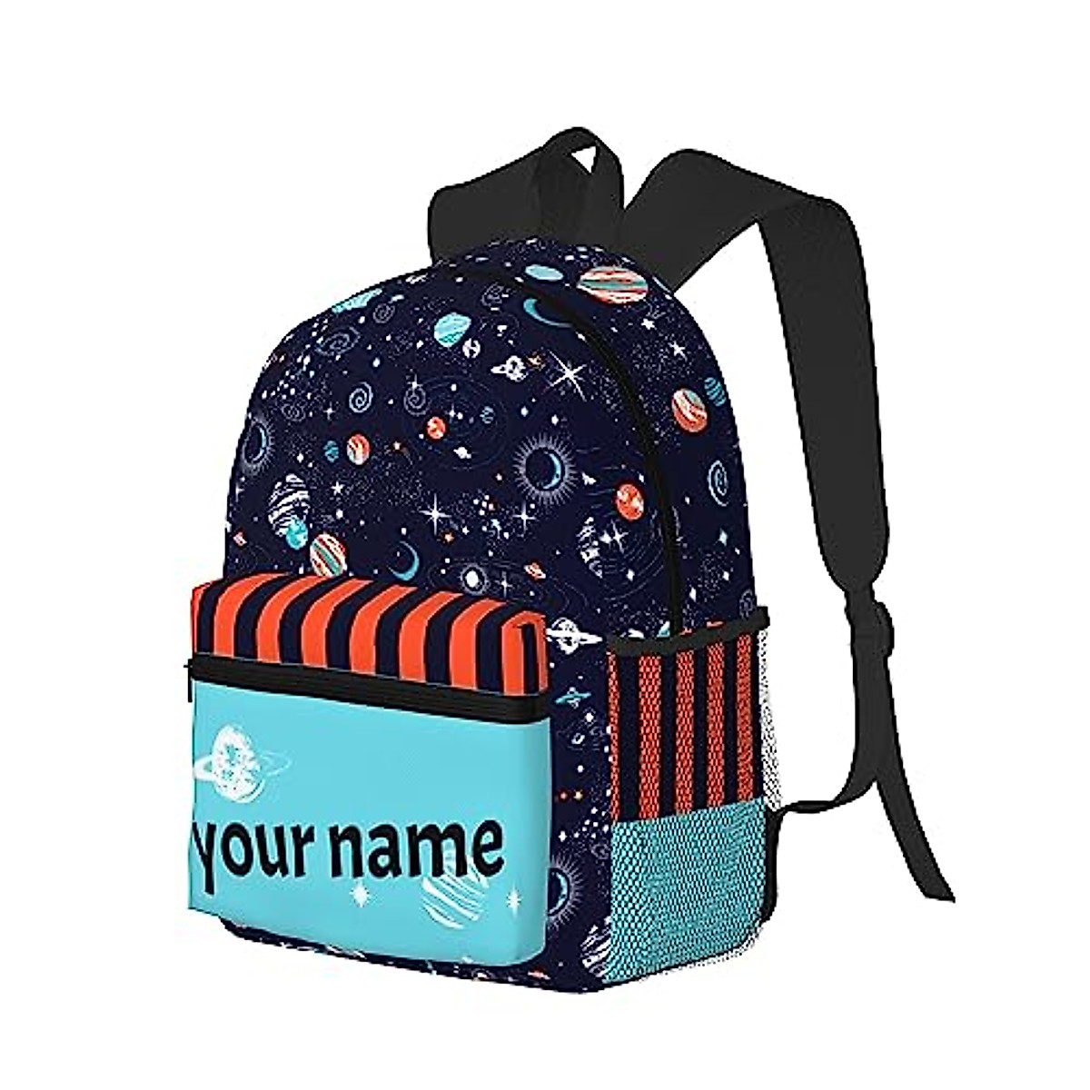 J&SBGFT Custom Backpack for Boys Girls,Personalized Toddler Backpack with Name,Customization Space Print Kid School Backpack Cute Bookbag 15in